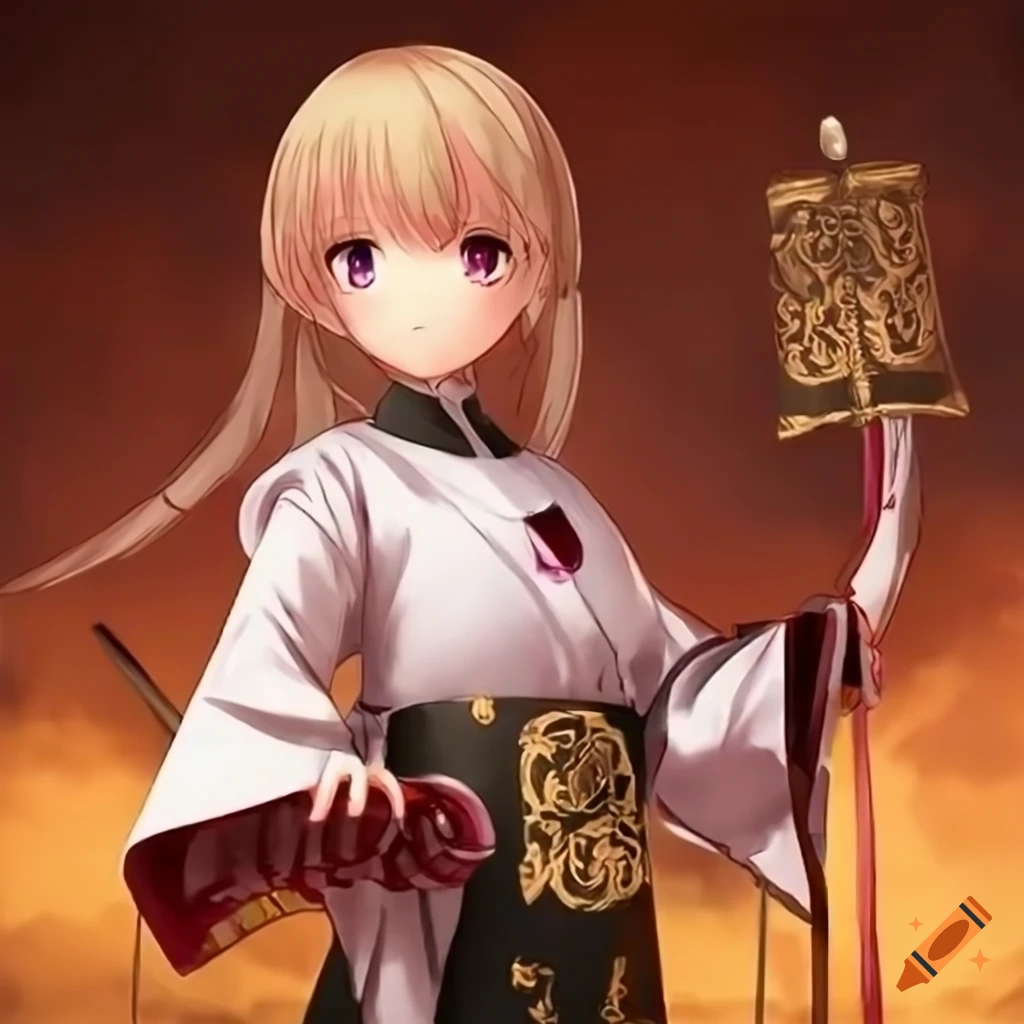 Japanese anime battle priest girl on Craiyon