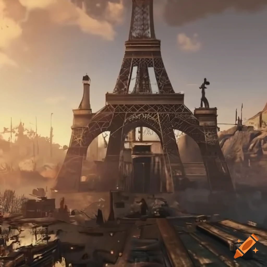 Paris in the fallout 4 world on Craiyon
