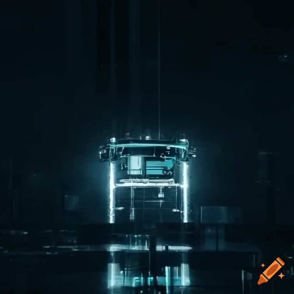 Detailed future noir factory with robots in the rain on Craiyon