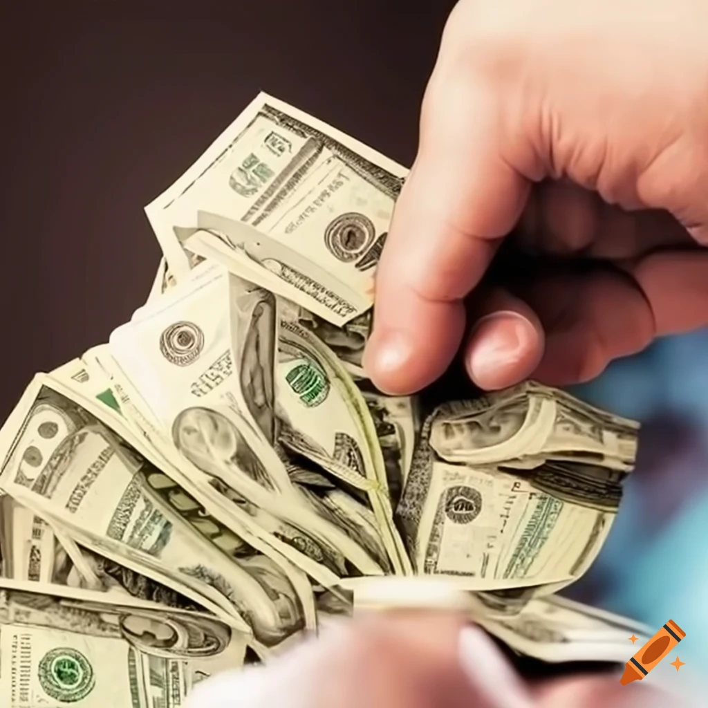 Man counting money on Craiyon