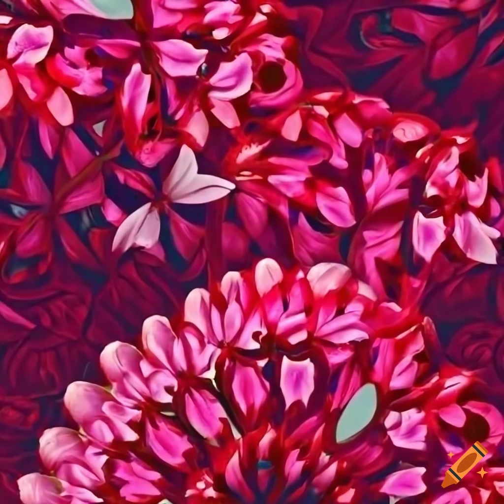 Intense flower pattern on Craiyon