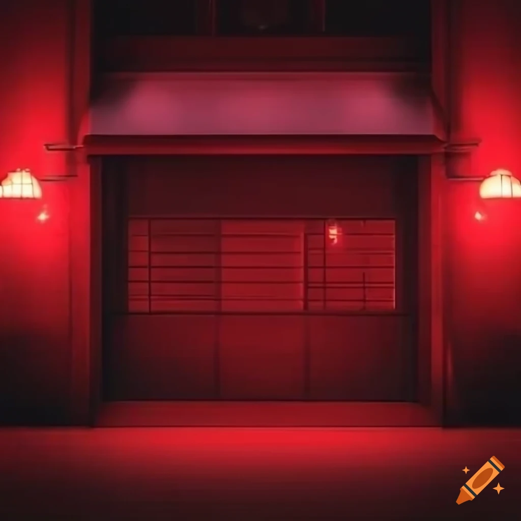 Empty bar with red neon aesthetic on Craiyon