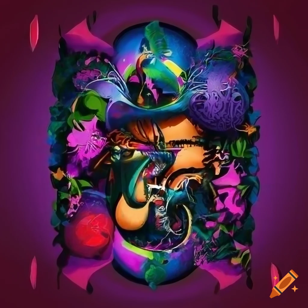 Abstract representation of traditional and alternative rock, rap, indie ...