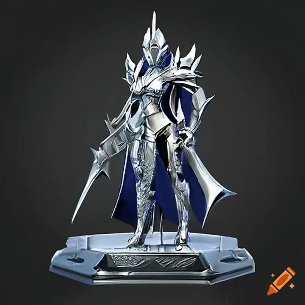 Female dragon knight in chrome armor on Craiyon