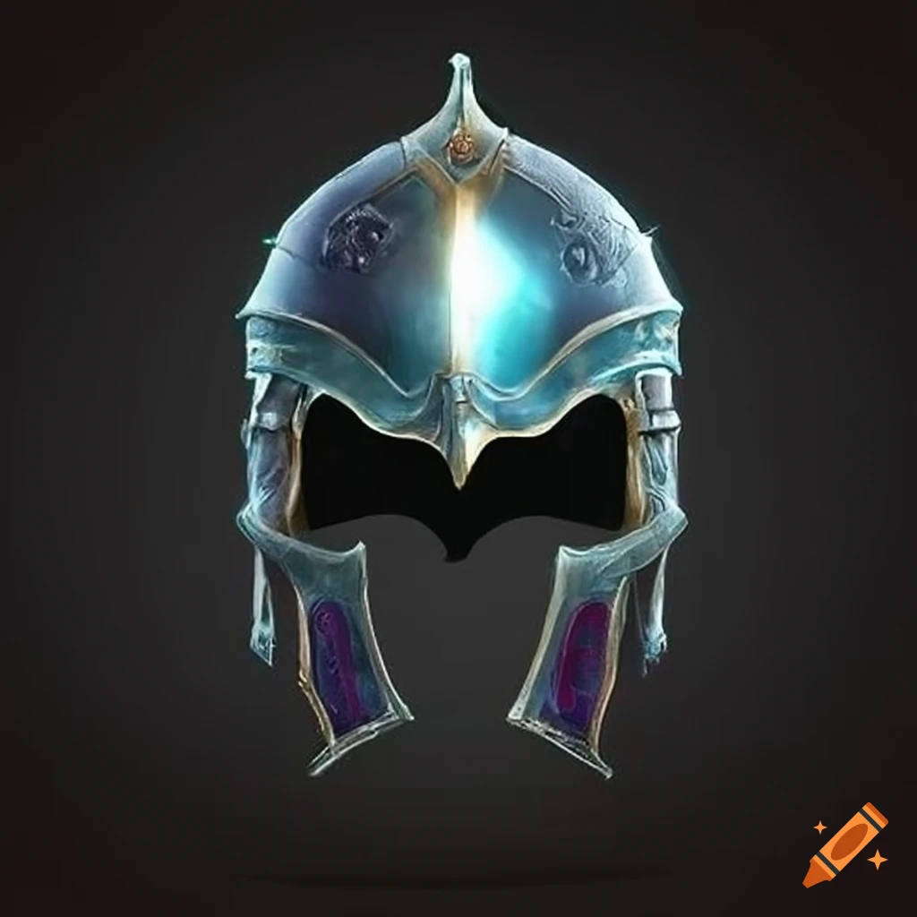 Front view of elite champion fantasy magic helmet on Craiyon