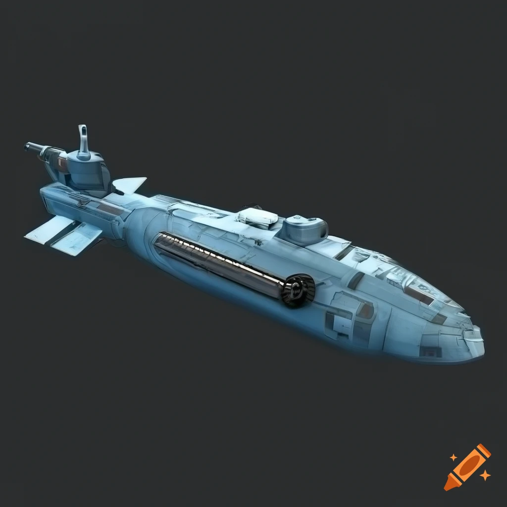High-tech spaceship with deadly wings, thrusters, and landing gear in a ...