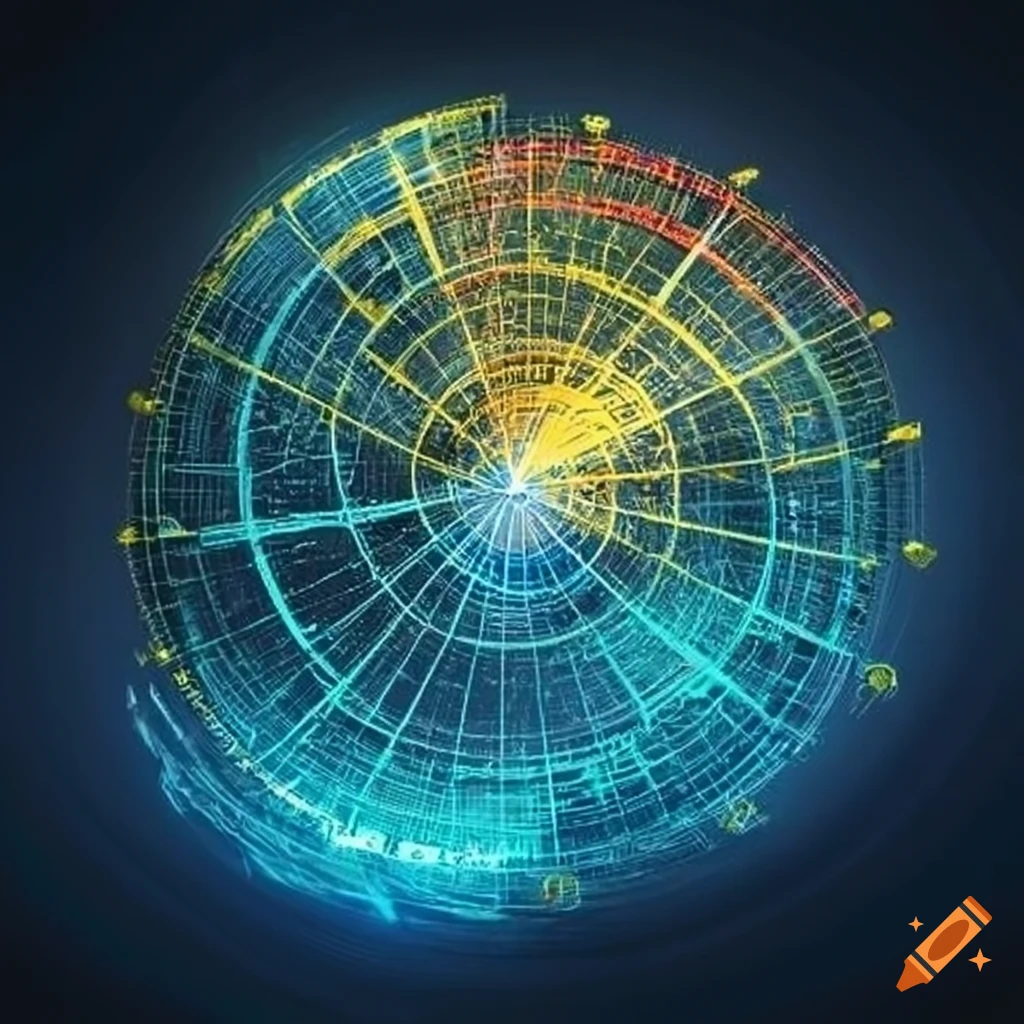 Illustration of the big bang and nuclear chart on Craiyon