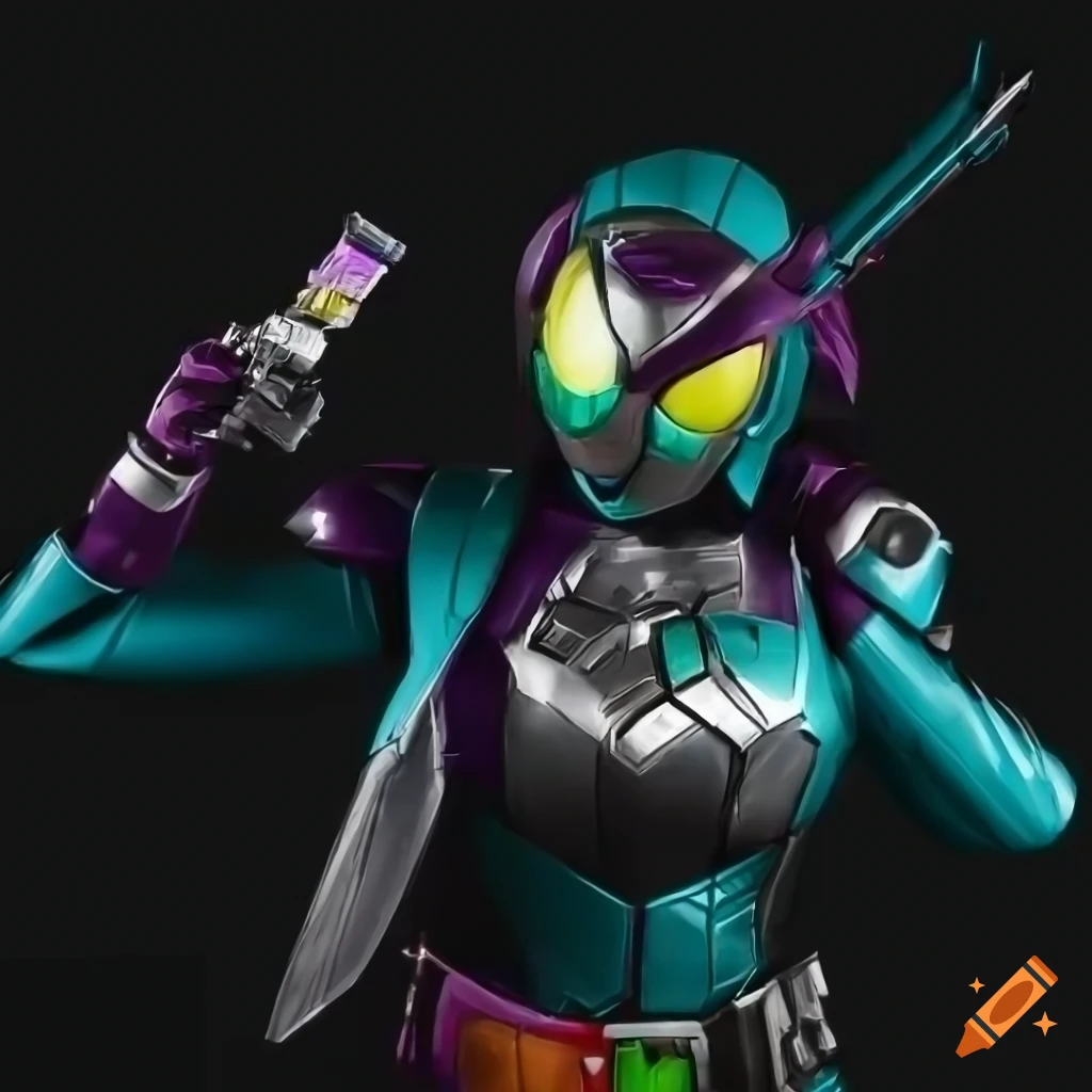 Photorealistic female kamen rider on Craiyon