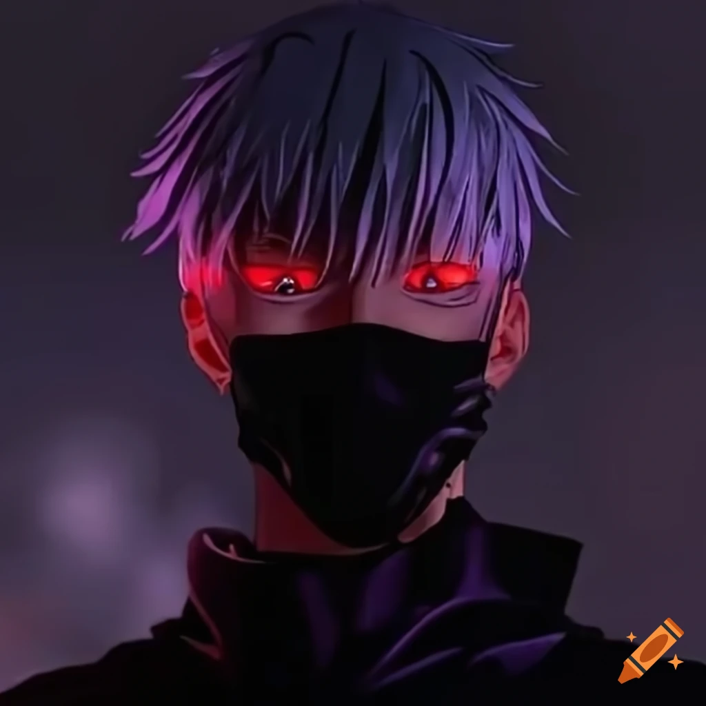 Gojo satoru with glowing red eyes on Craiyon