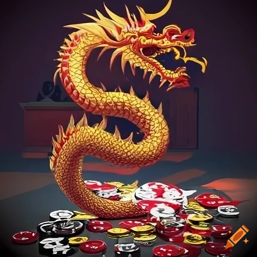 Chinese dragon and poker on Craiyon