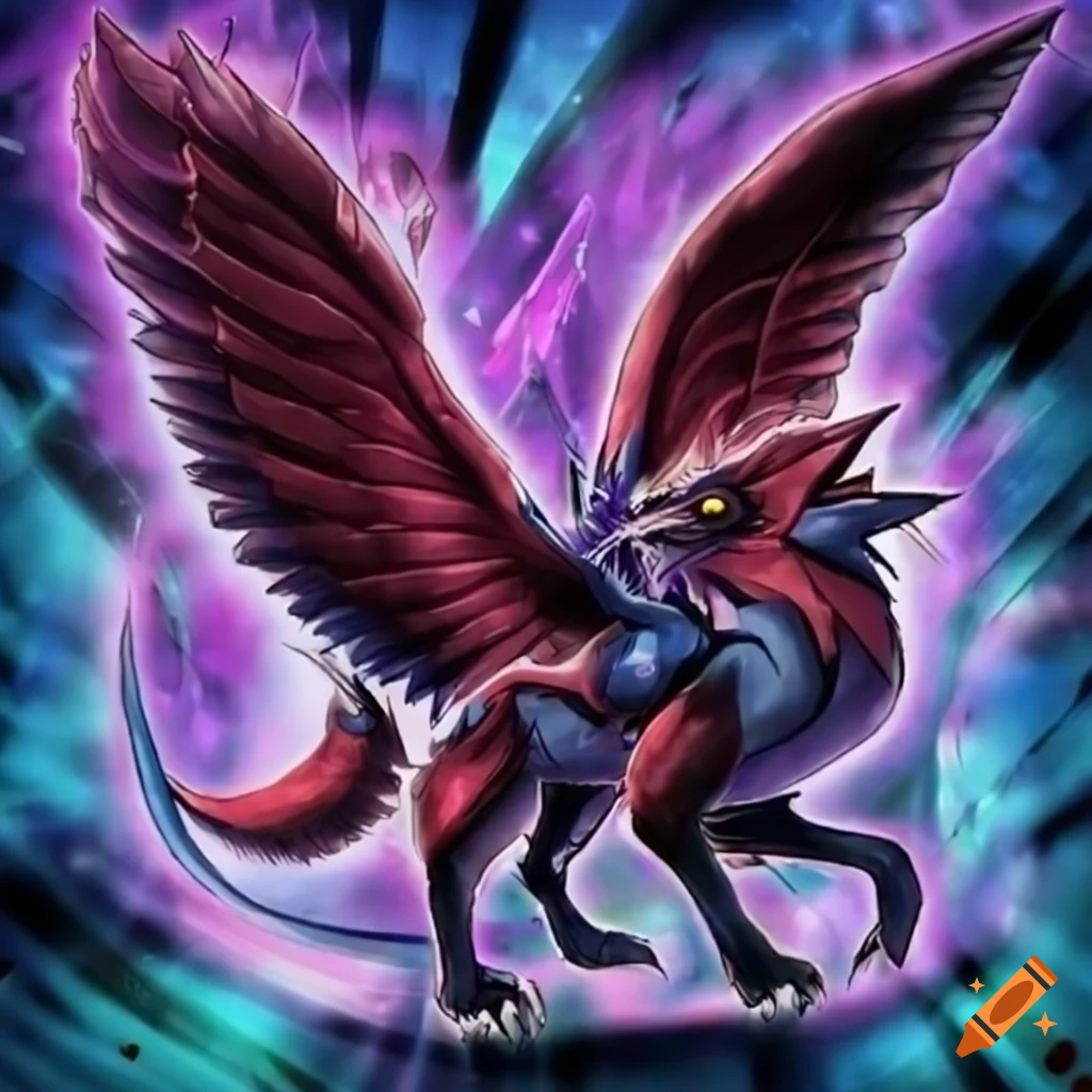 Winged fox monster yu-gi-oh card art on Craiyon