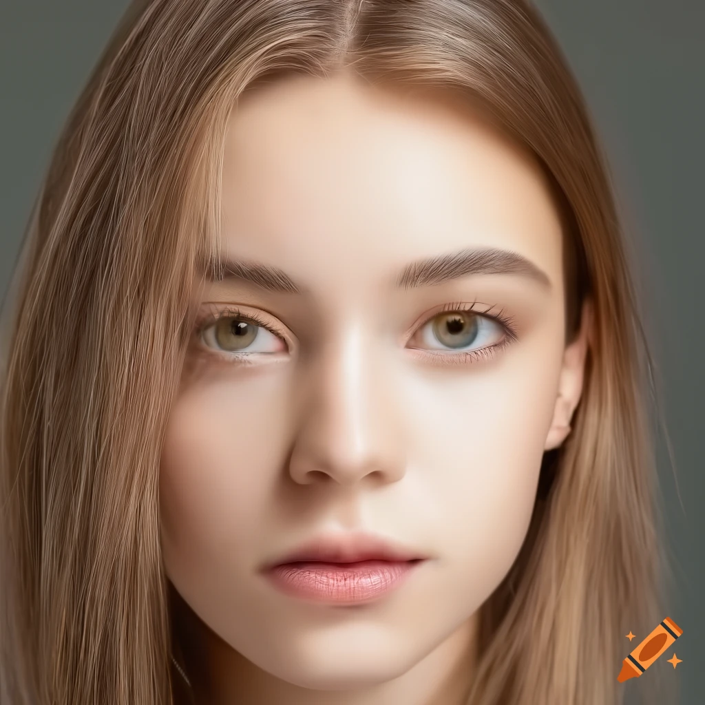 Portrait of a young woman with detailed features on Craiyon