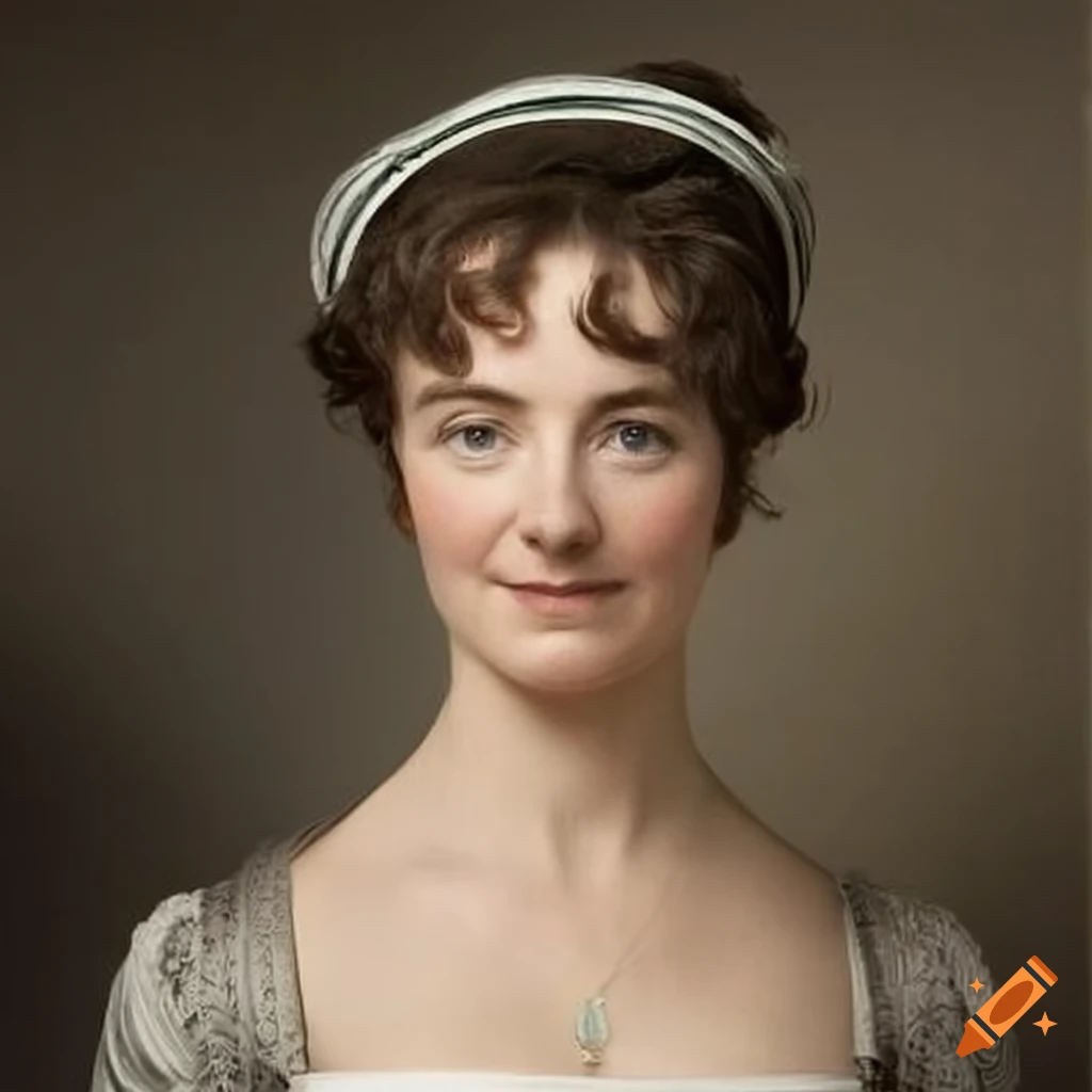 Flattering portrait of jane austen on Craiyon