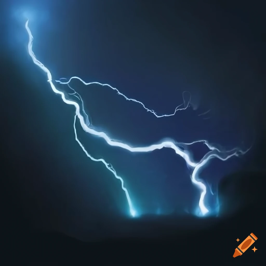 Lightning in the sky on Craiyon