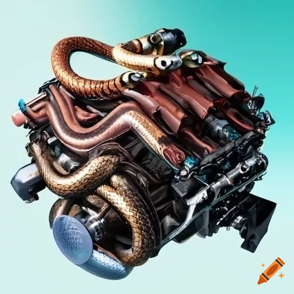 Snake with a v8 engine on Craiyon