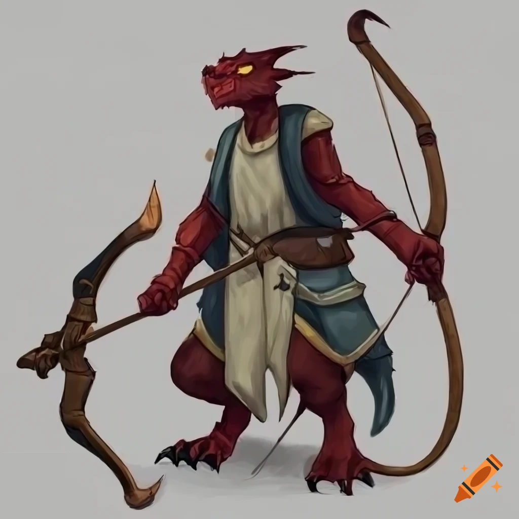 Kobold DND character with bow and arrow on Craiyon