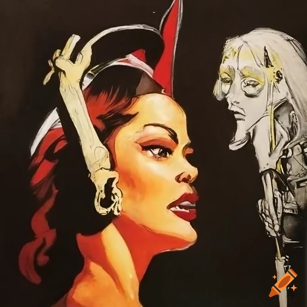 Powerful enigmatic woman for a fantasy sci-fi pulp magazine cover on ...