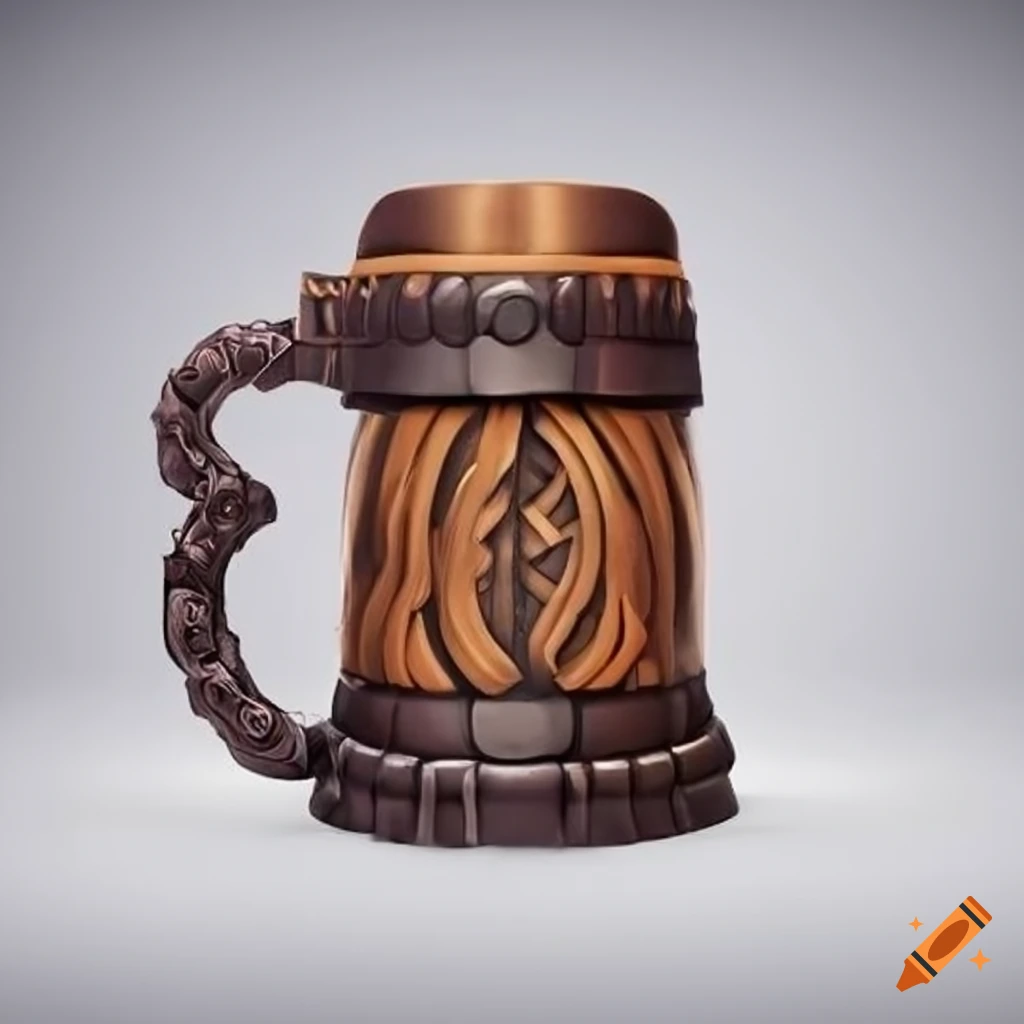 Viking fantasy beer mug stylized on Craiyon