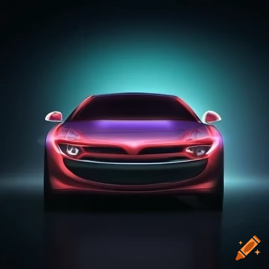 Happy car with exaggerated features on Craiyon