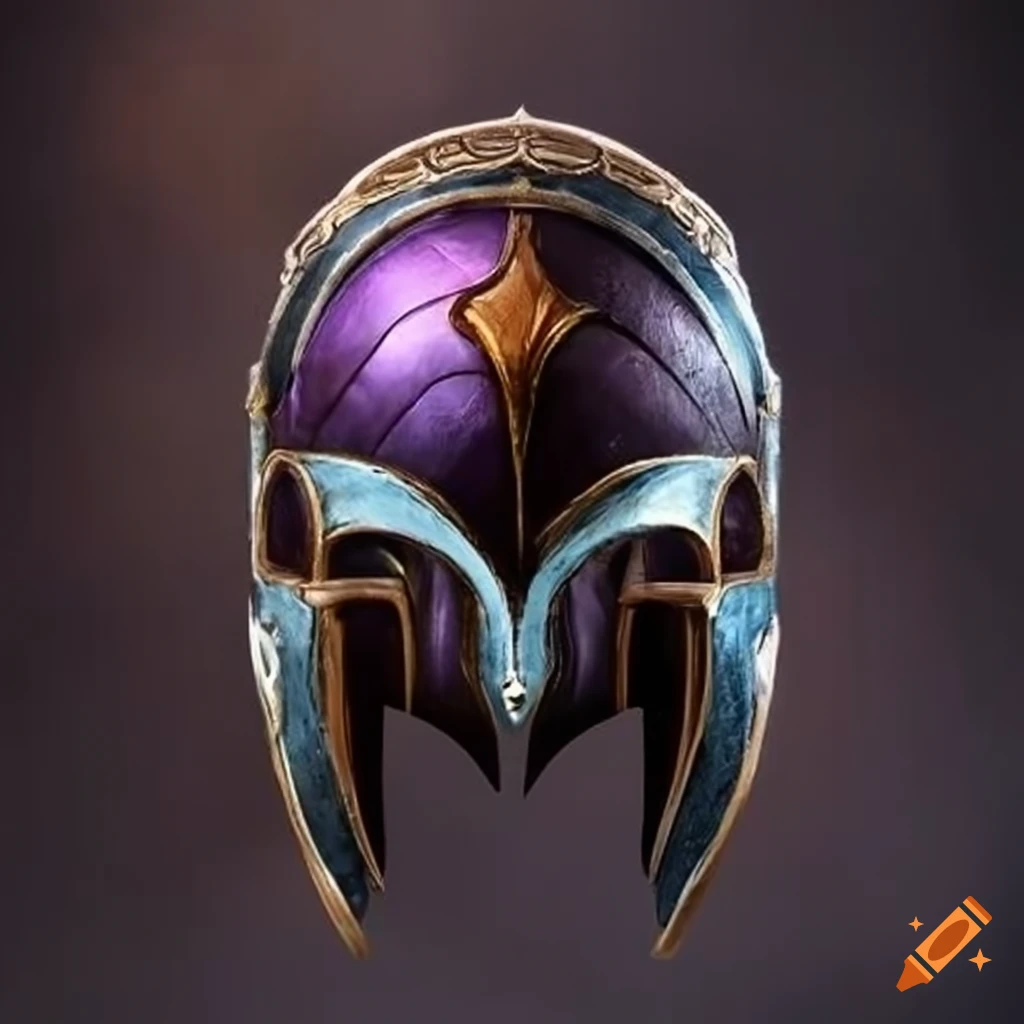 Front view of an elite champion fantasy magic helmet on Craiyon