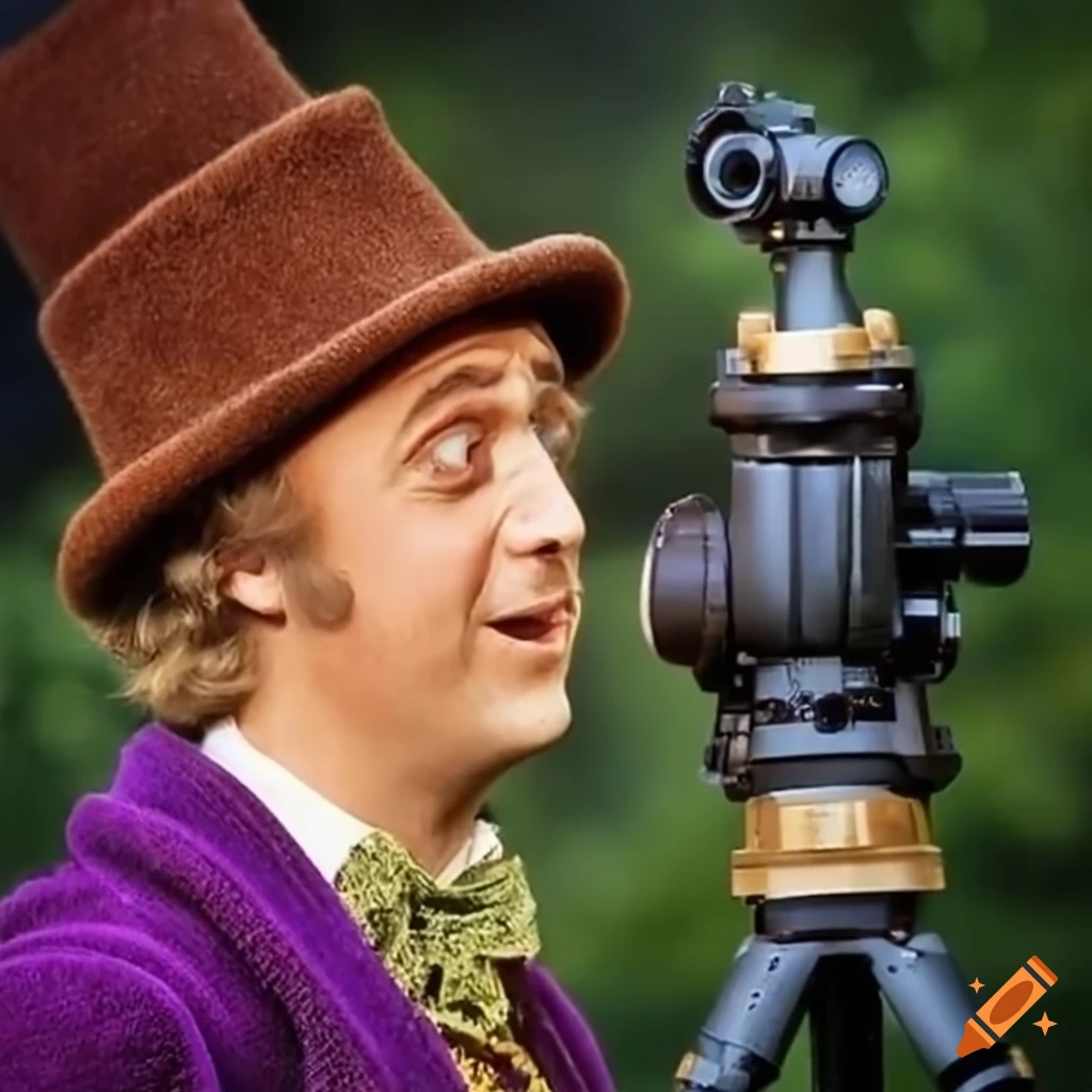 Willy wonka with a theodolite on Craiyon
