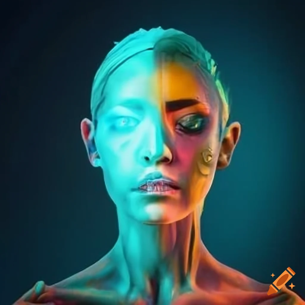 Conceptual art depicting self-hatred and hope for the future on Craiyon