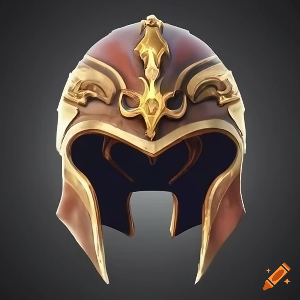 Front view of an elite champion fantasy magic helmet on Craiyon