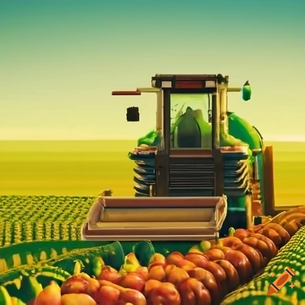 Illustration of a system for farmers to make produce enquiries on Craiyon