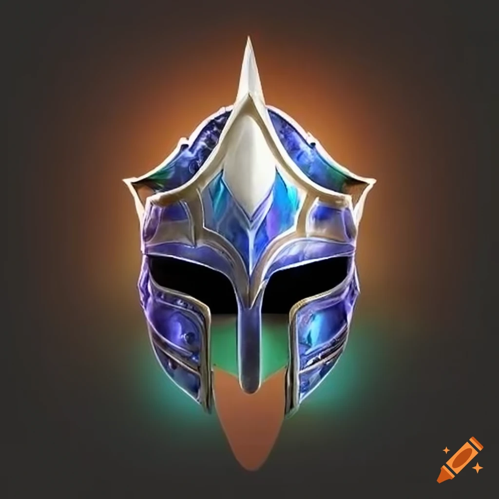 Front view of elite champion fantasy magic helmet on Craiyon