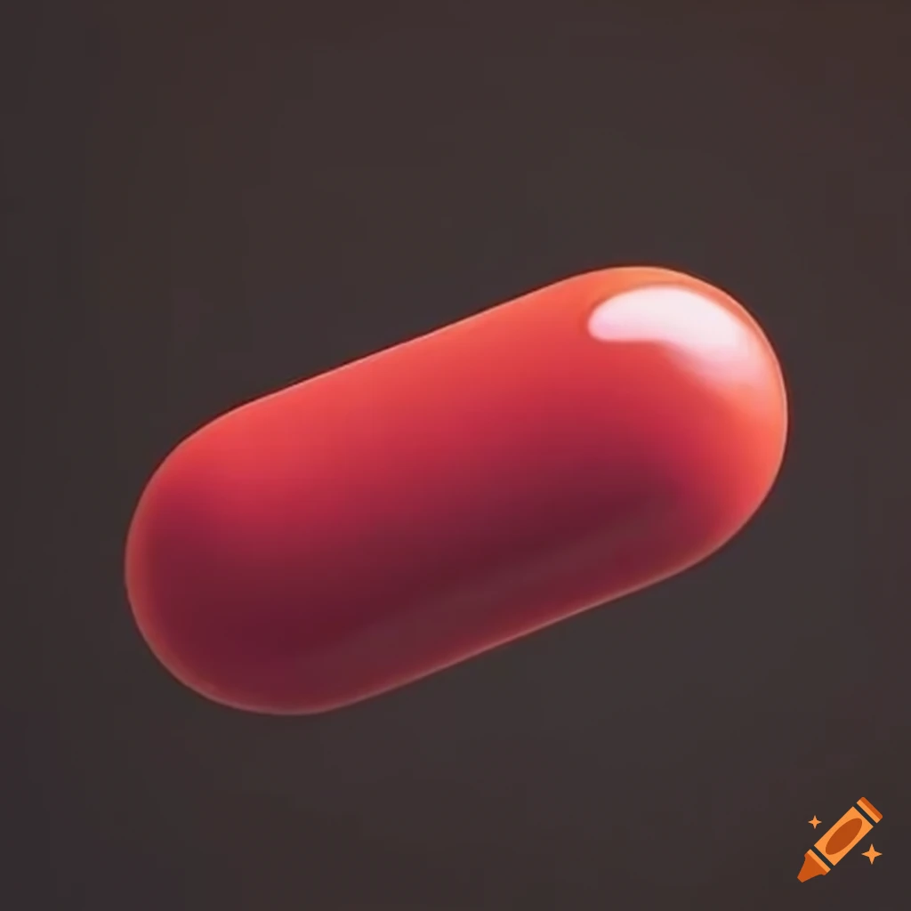 Red pill isolated on white background on Craiyon