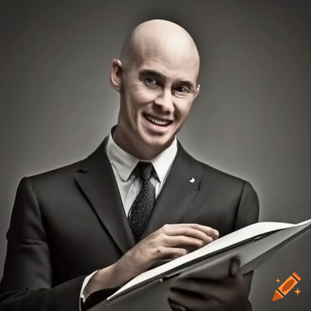 Bald man teaching on Craiyon