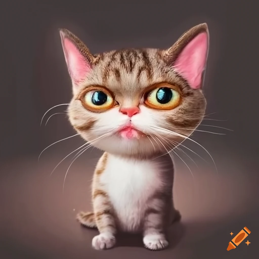 Cute silly cat on Craiyon