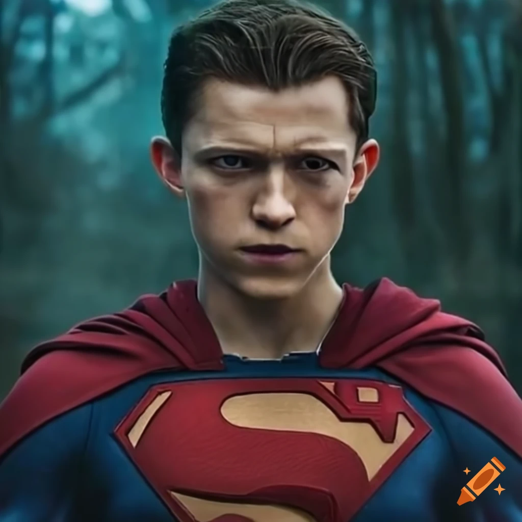 Realistic Tom Holland as armoured Superman in a cinematic swamp scene ...