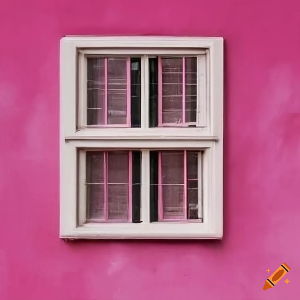 Window on a pink wall on Craiyon