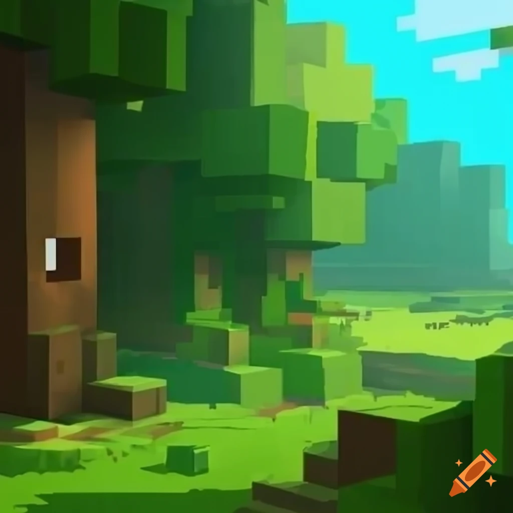 Minecraft biome illustration on Craiyon