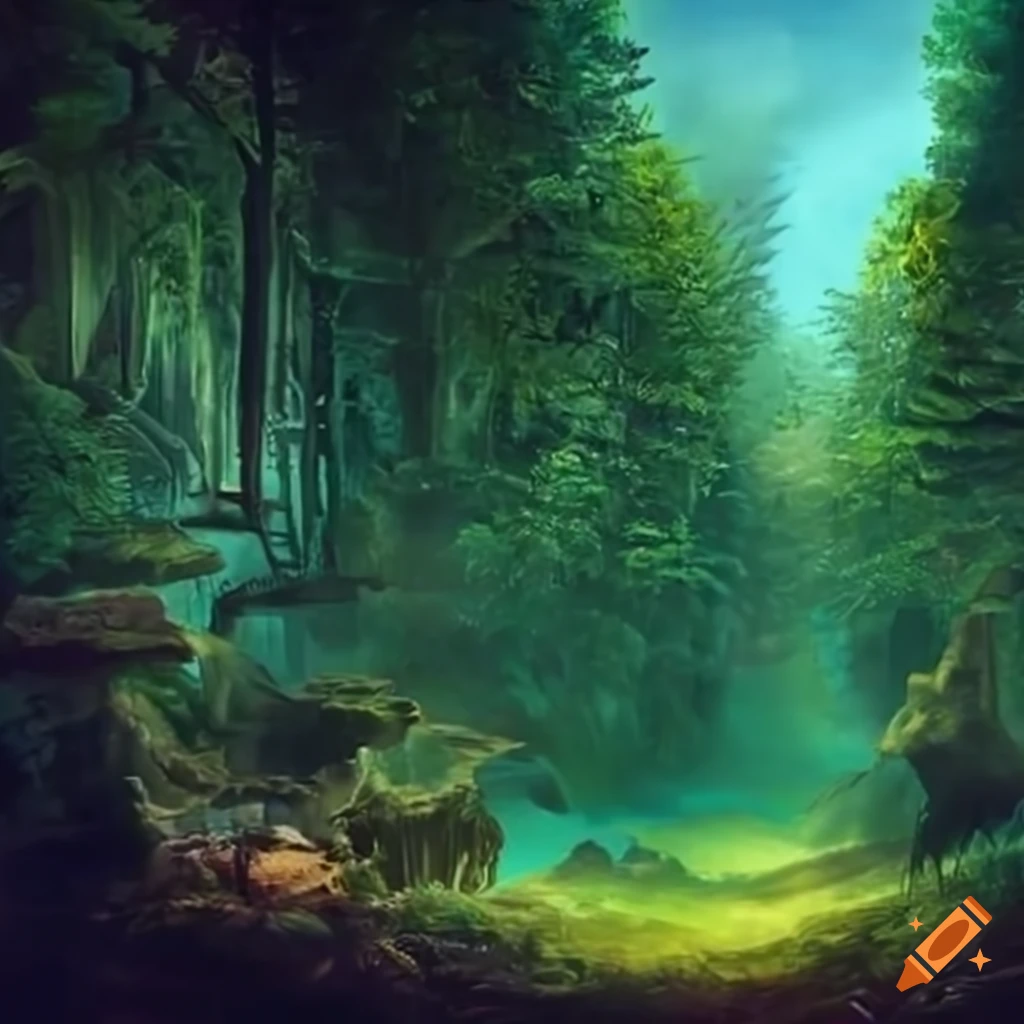 The secrets of the magical forest on Craiyon