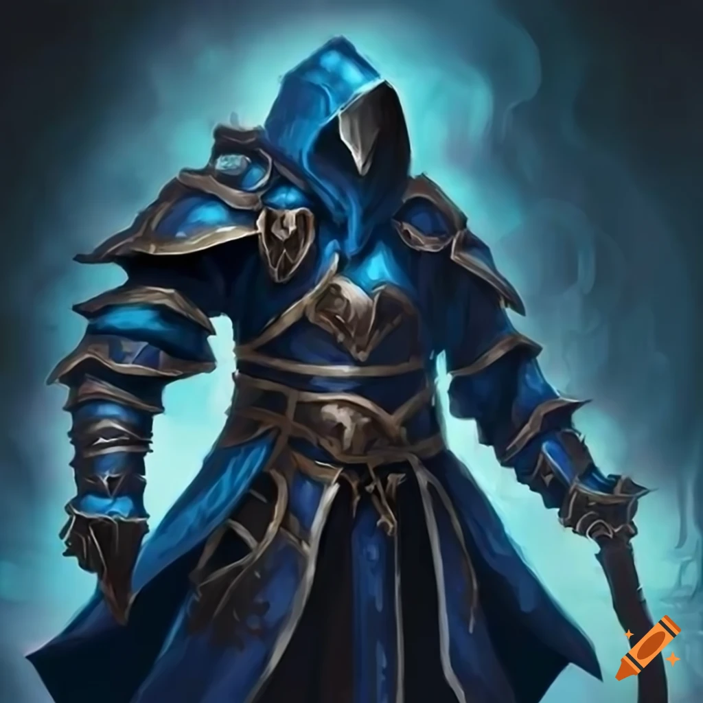 Dark blue wizard armor for dungeons and dragons on Craiyon