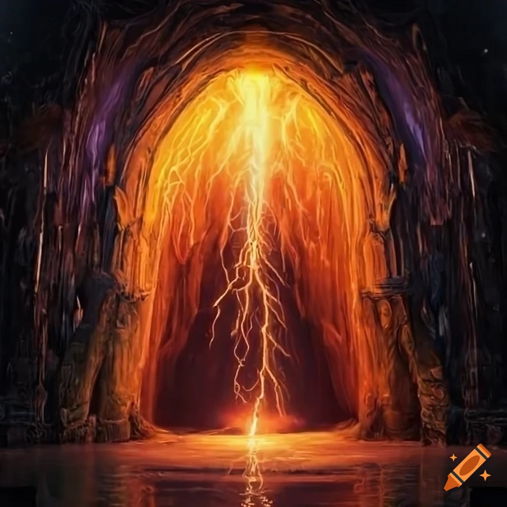 Magnificent bust-shaped mega portal with intricate layering and ...