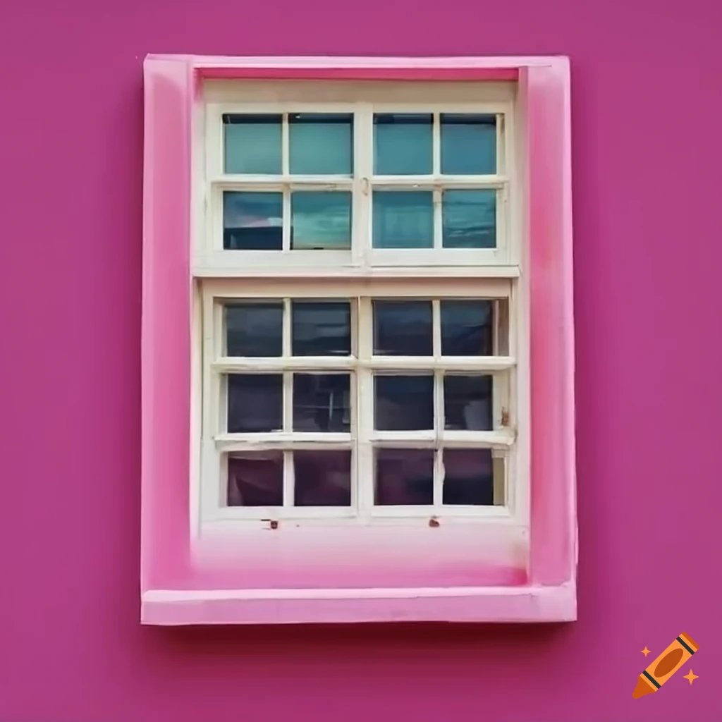 Window on a pink wall on Craiyon