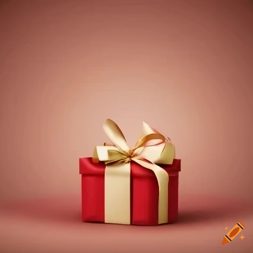 Red and beige presents with an easter-themed background on Craiyon