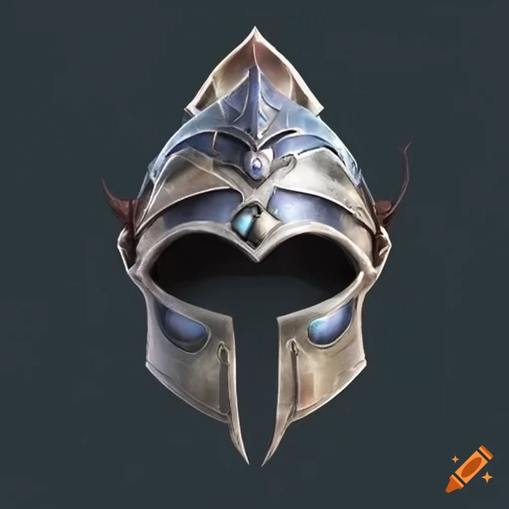 Front view of an elite champion fantasy magic helmet on Craiyon
