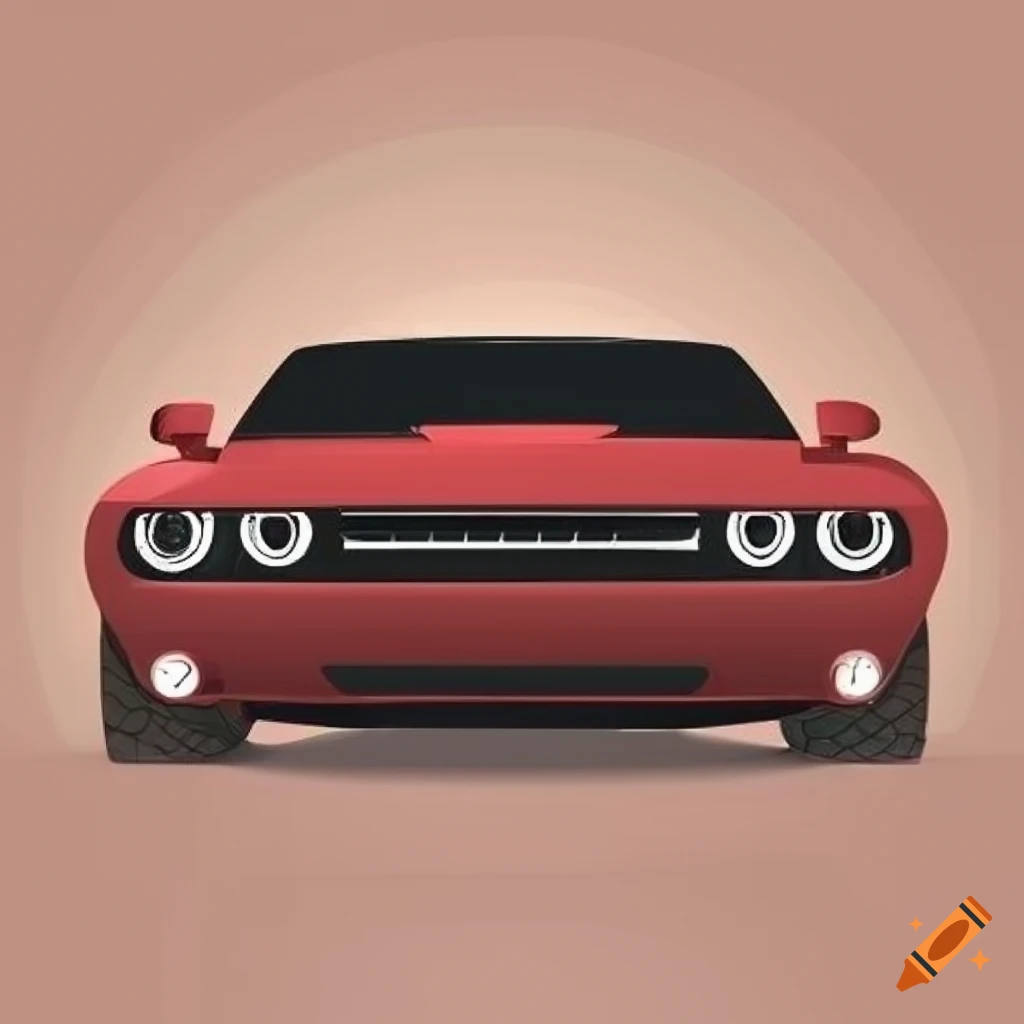 Flat design dodge challenger car on Craiyon