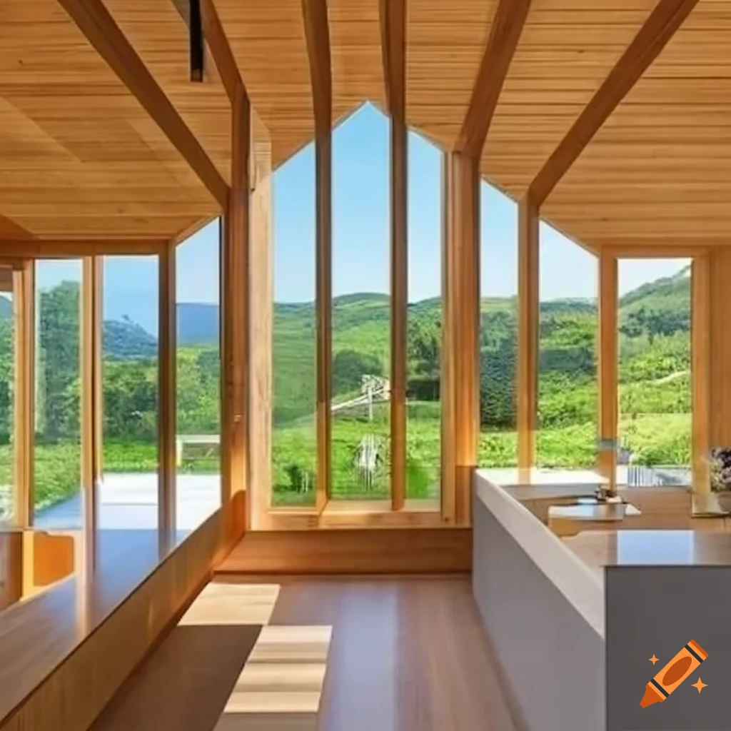Architect constructing a sustainable mass timber house in a beautiful ...