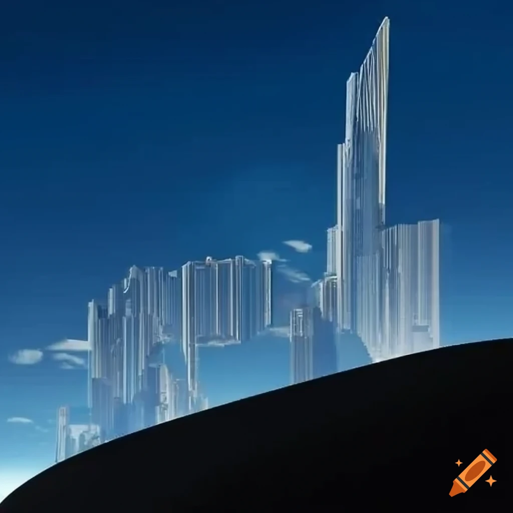 Massive structure rising in the distance on Craiyon