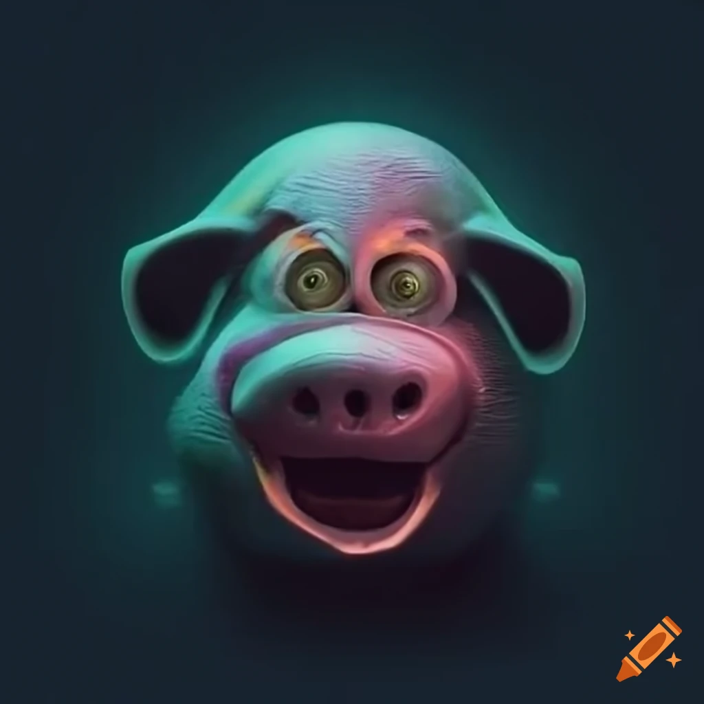 Cute pig with human face on Craiyon