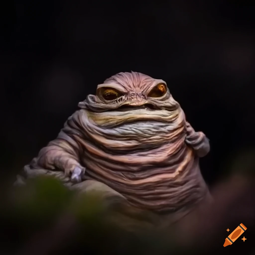 Realistic style illustration of a hutt slug with blue and brown skin ...