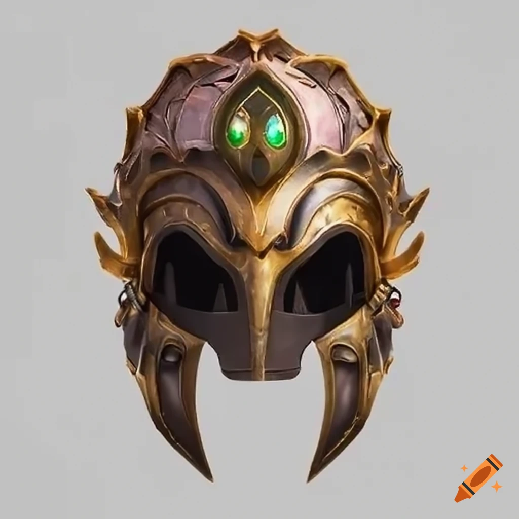Front view of an elite champion fantasy magic helmet on Craiyon