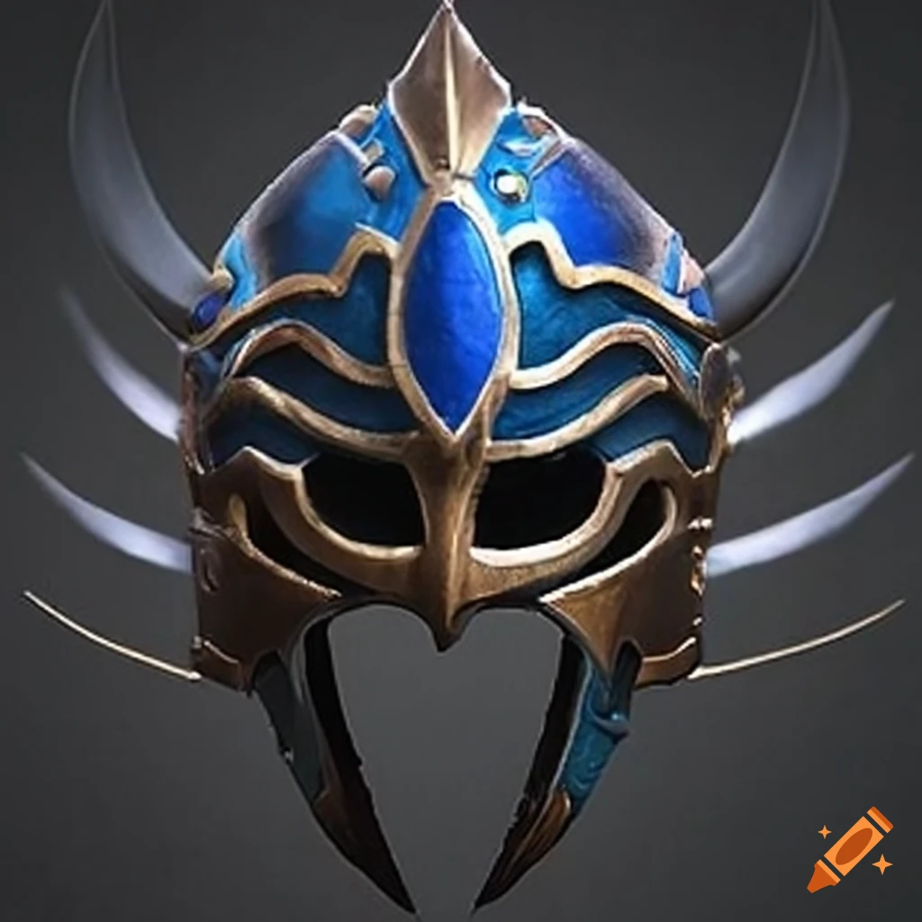 Front view of elite champion fantasy magic helmet on Craiyon