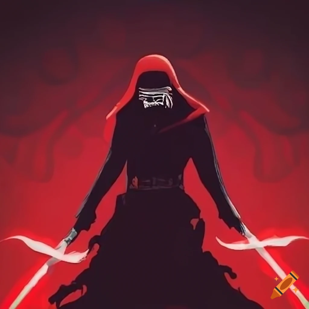 Red tentacles with kylo ren symbol on Craiyon