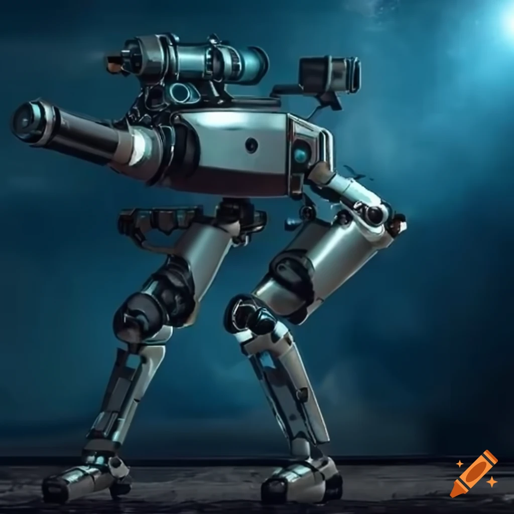 Sci-fi robot telescope with legs on Craiyon